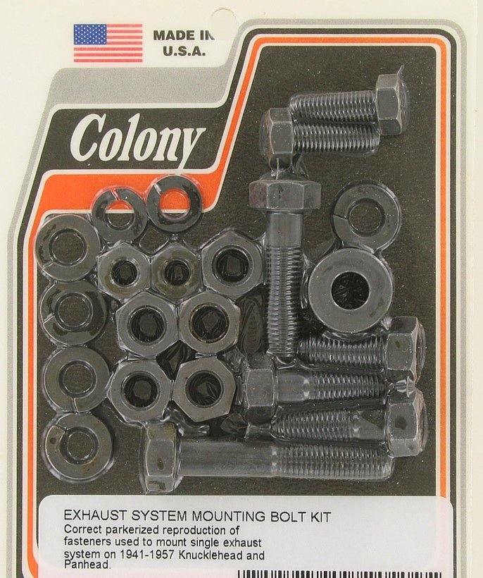 C2722-22 exhaust system bolt set in park, 1941-57 OHV models – TOMS NOS ...